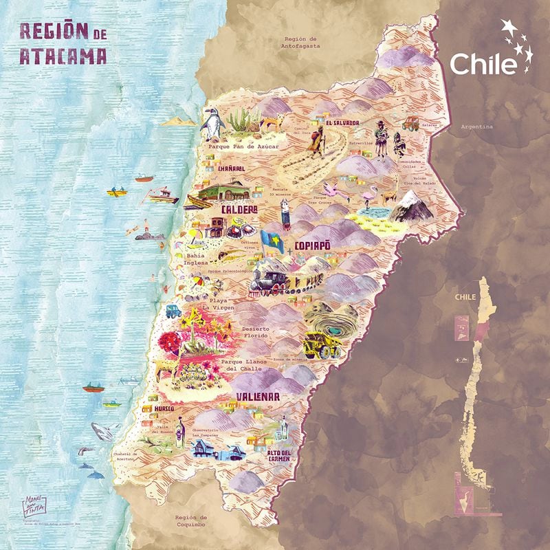 "Chile Que Te Quiero": Conoce los mapas ilustrados con los íconos que ...