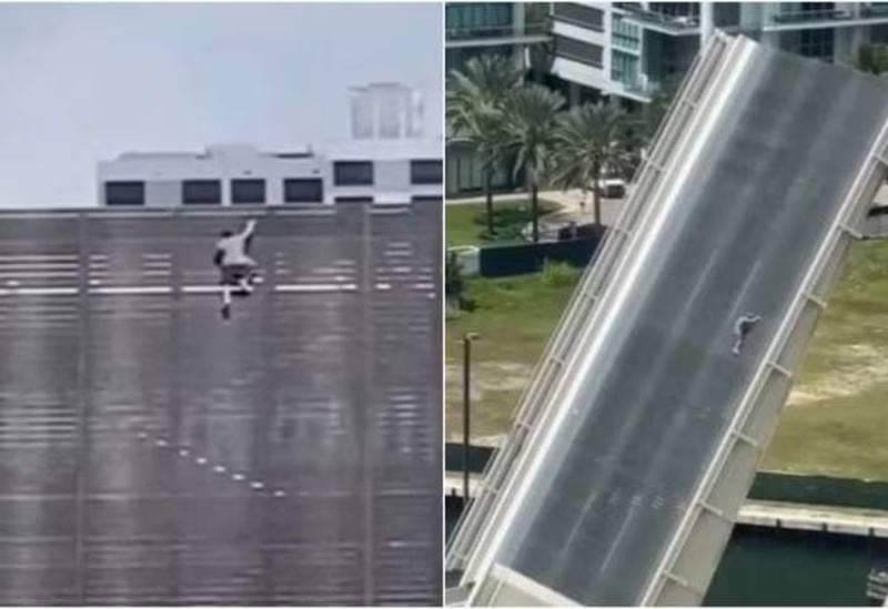 Un hombre quedó colgando de un puente levadizo - La Tercera