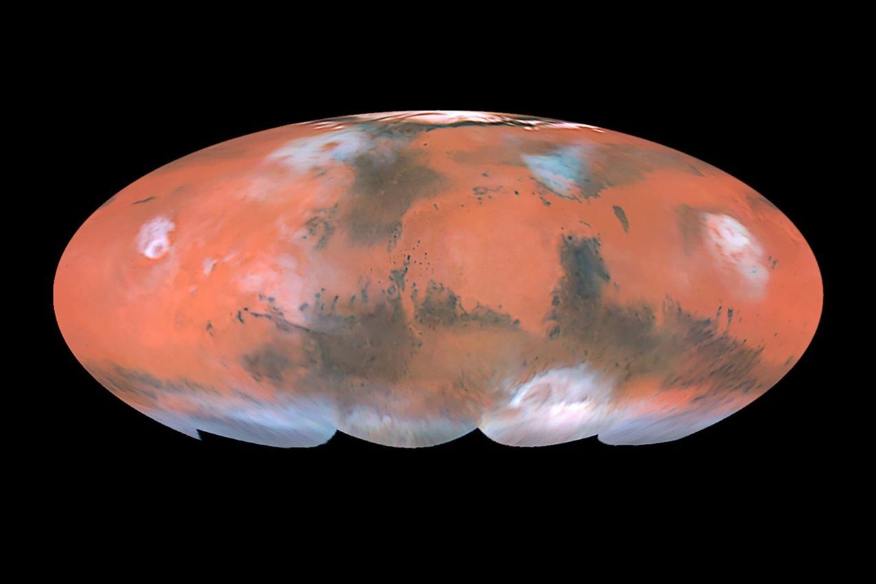 El mapa de Marte en el que se ve todo el planeta a la vez - La Tercera