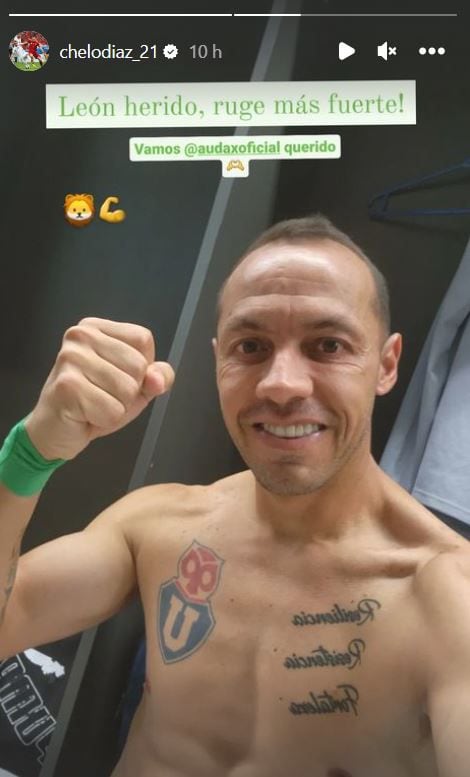 La celebración de Marcelo Díaz tras el triunfo de Audax - La Tercera