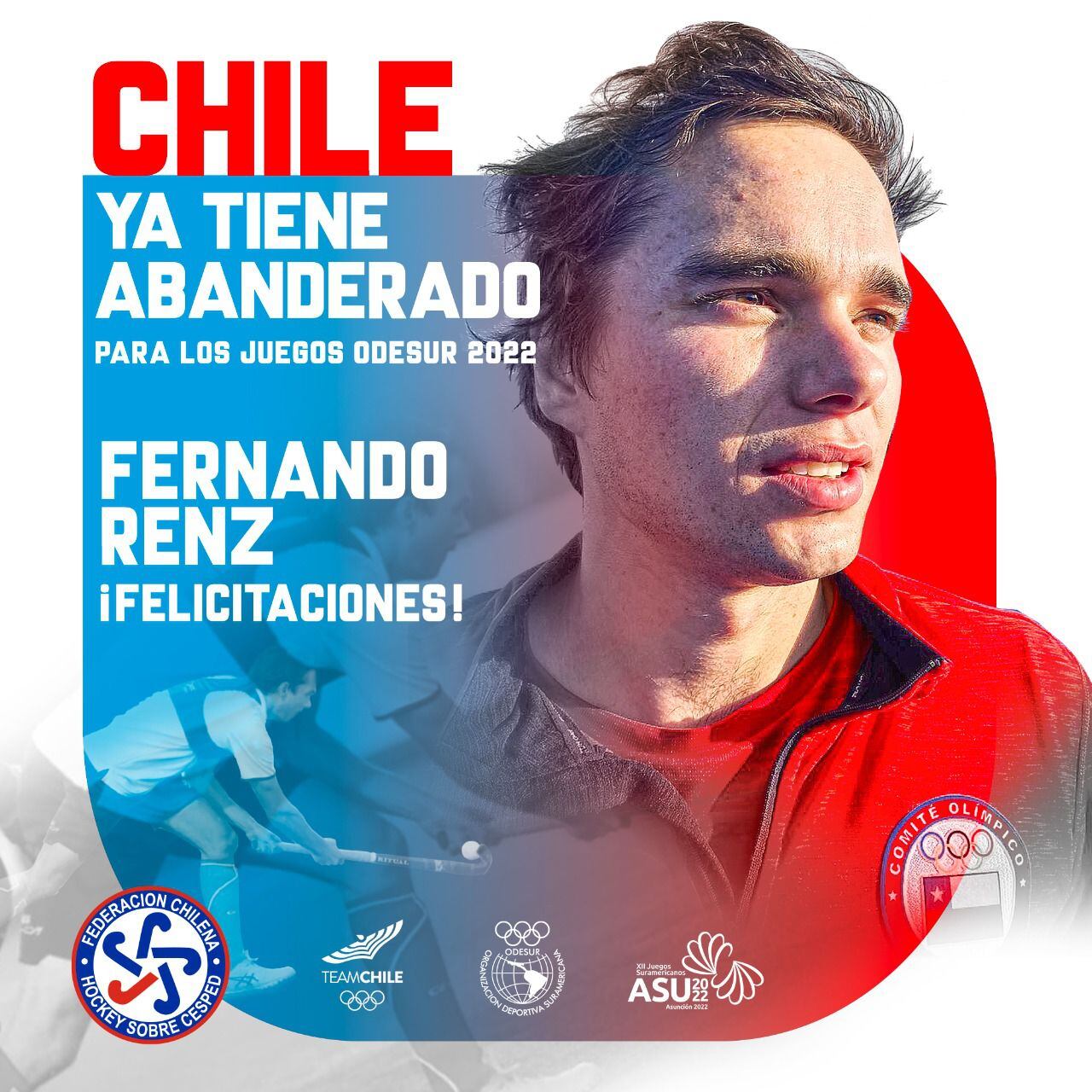 Orgullo para el hockey y el karate: Fernando Renz y Valentina Toro serán los abanderados del ...